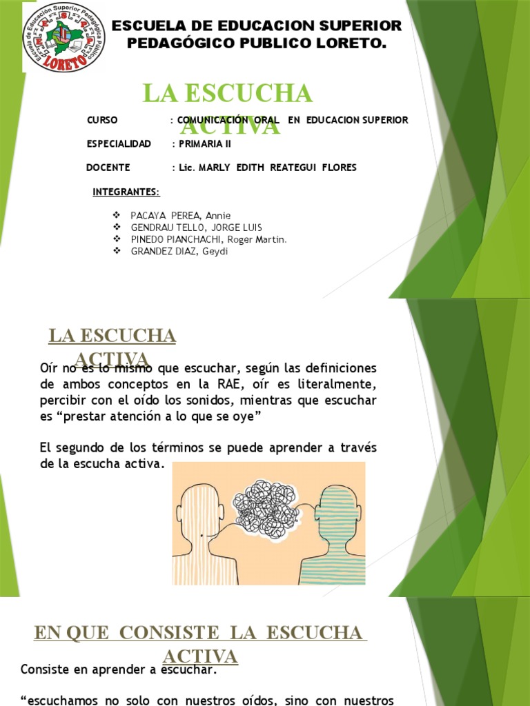 Escucha Activa | PDF | Aprendizaje | Comunicación