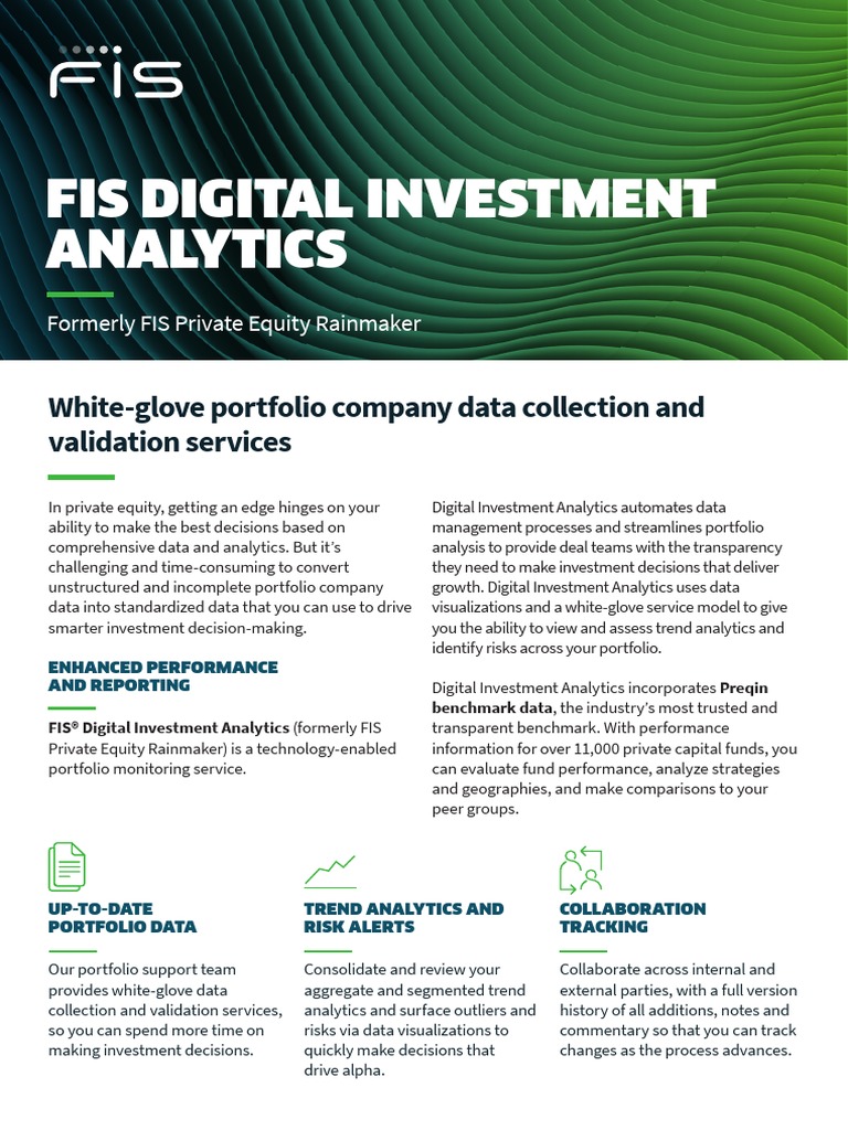 Investment Management Servicing Digital Investment Analytics Product ...