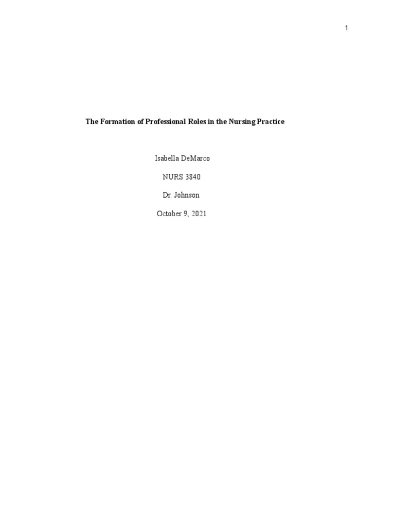 Professional Roles Paper | PDF | Nursing | Autonomy