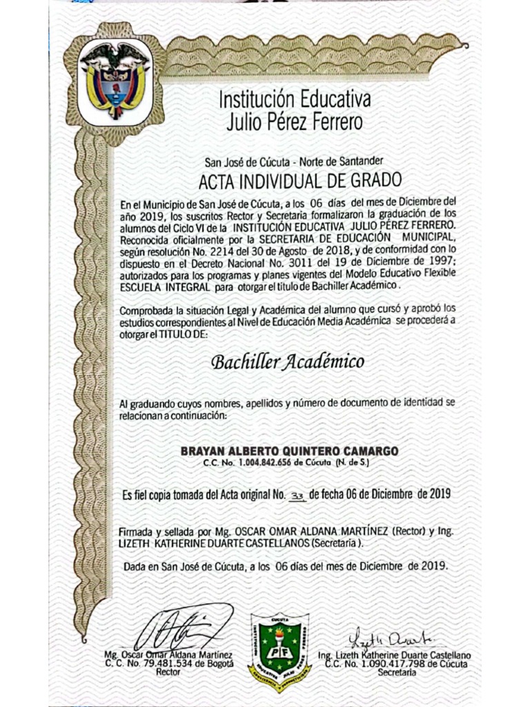 Acta de Grado | PDF