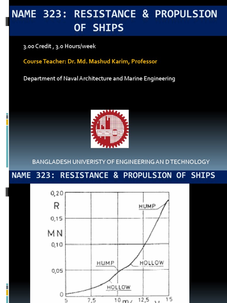 BUET NAME 323 Course on Ship Resistance & Propulsion | PDF | Ships | Applied And ...