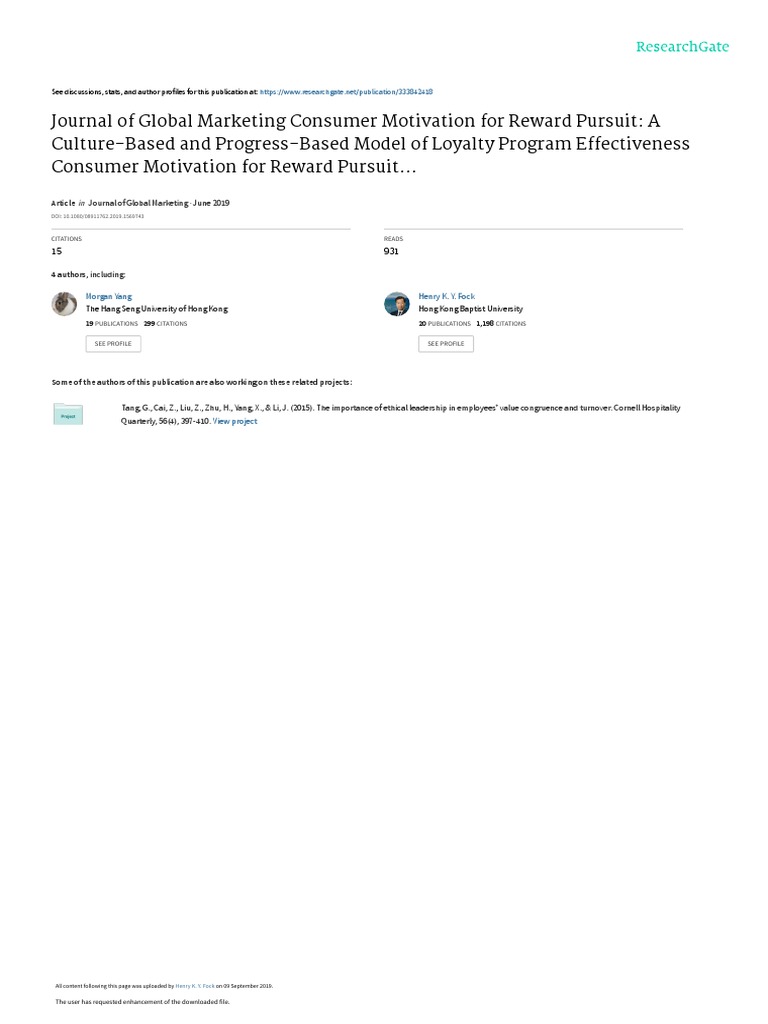Culture-Based Loyalty Program Model | PDF | Behavioural Sciences ...
