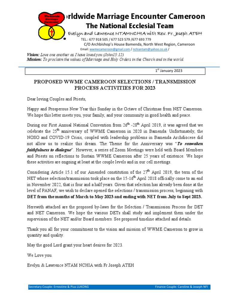 2023 Wwme Cameroon Selection Transmission Process | PDF