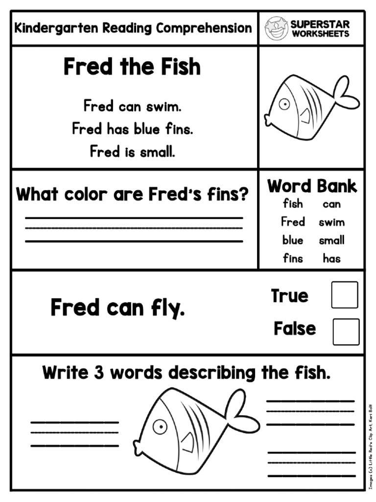 Kindergarten Reading Comprehension The Fish | PDF