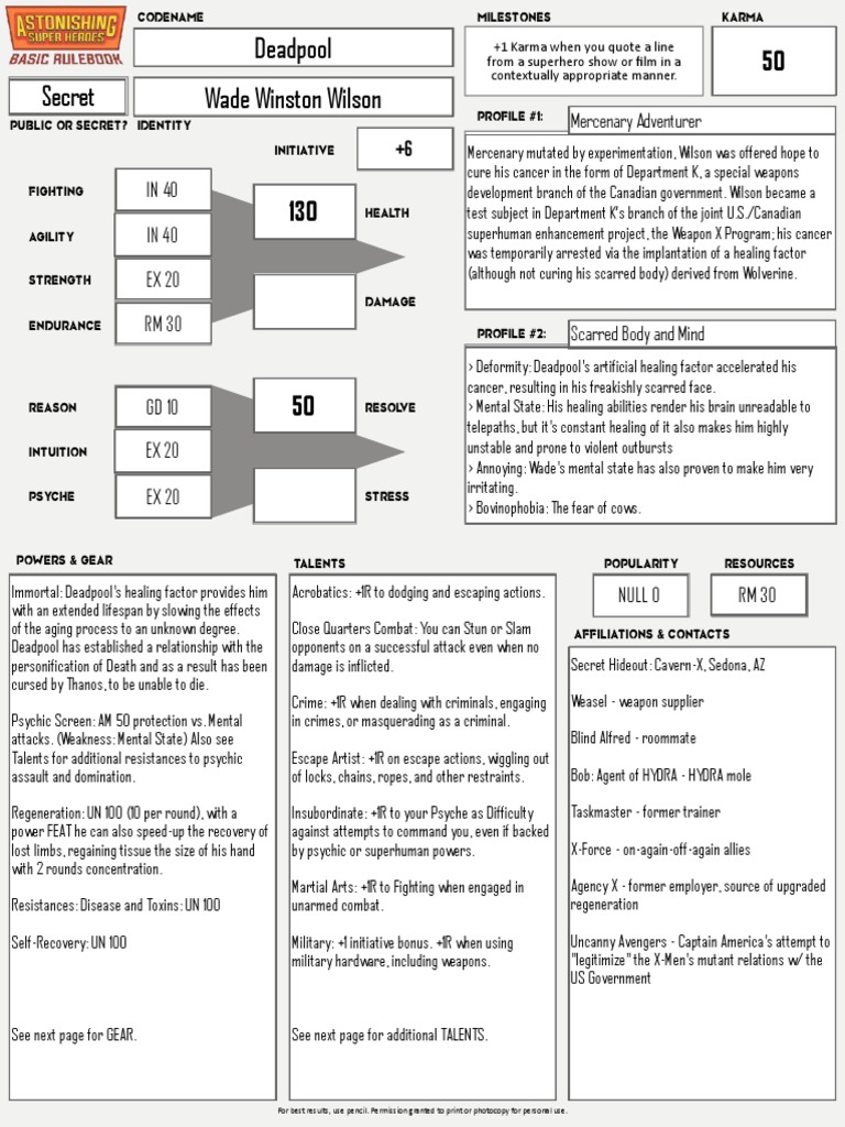 FASERIP Deadpool | PDF