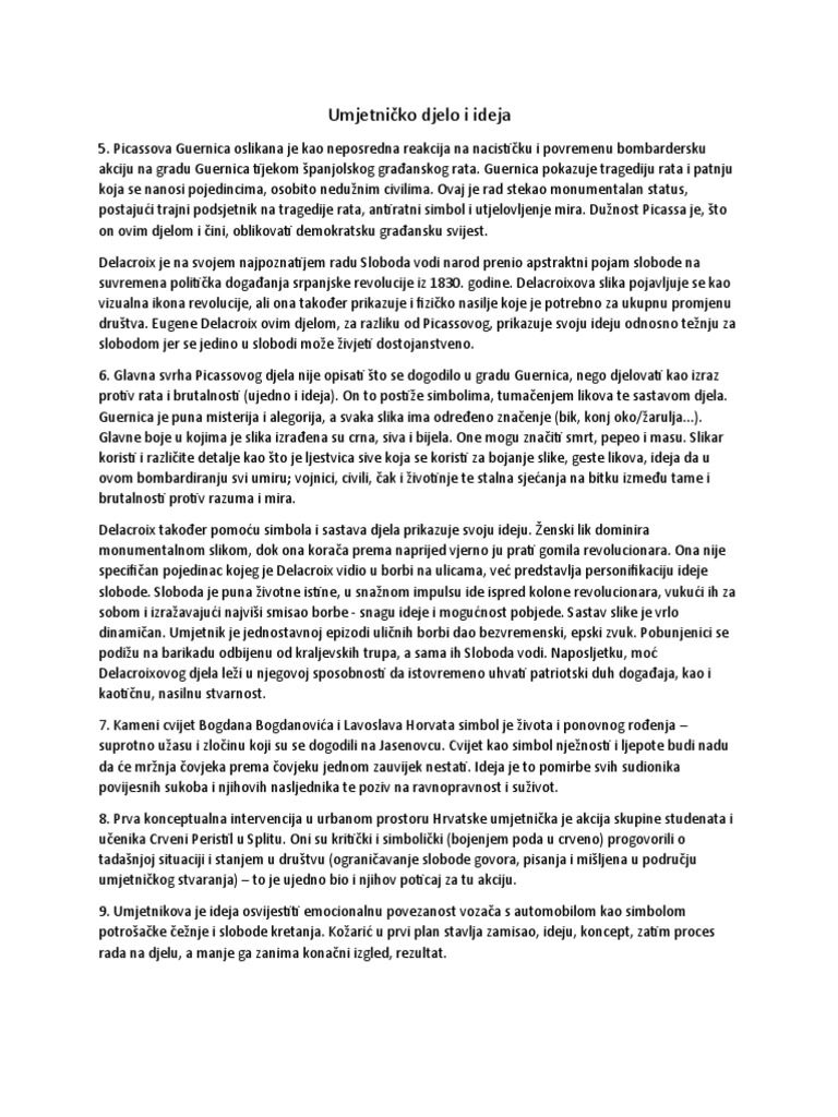 Umjetničko Djelo I Ideja | PDF