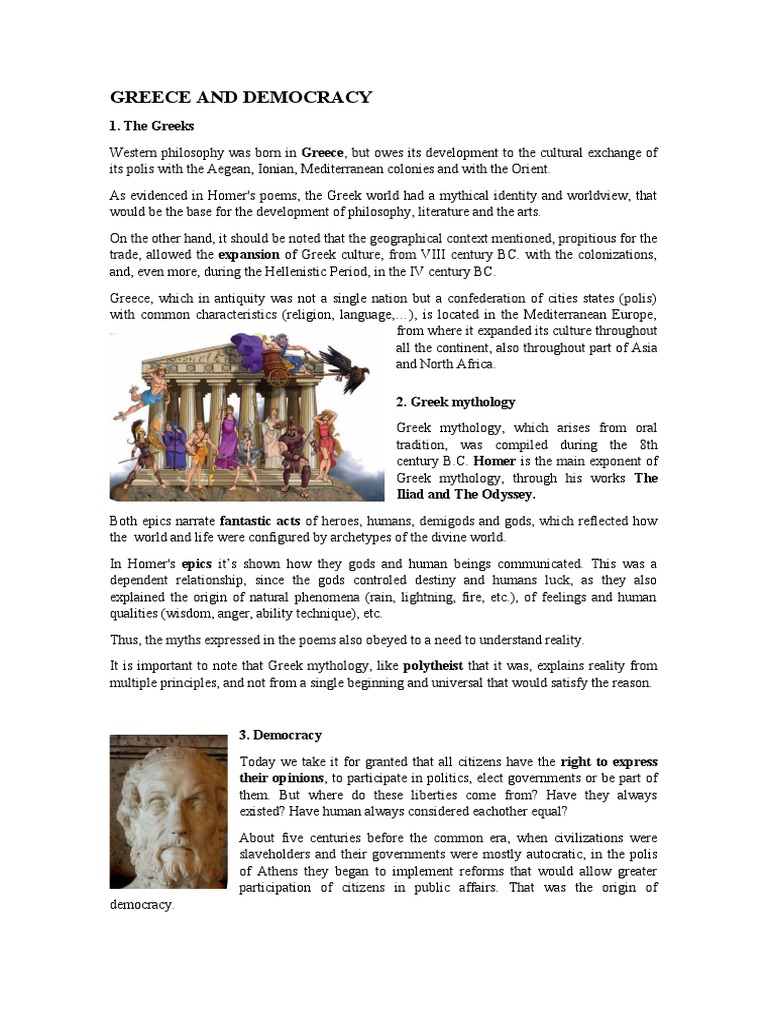 Greece and Democracy: 1. The Greeks | PDF | Greek Mythology | Homer