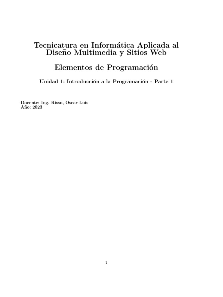 U01 IntroALaProg Parte1 | PDF | Lenguaje de programación | Programación