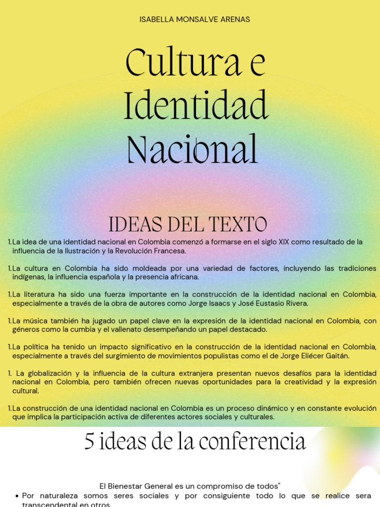 Identidad Nacional y Cultura en Colombia | PDF | Colombia | Bienestar