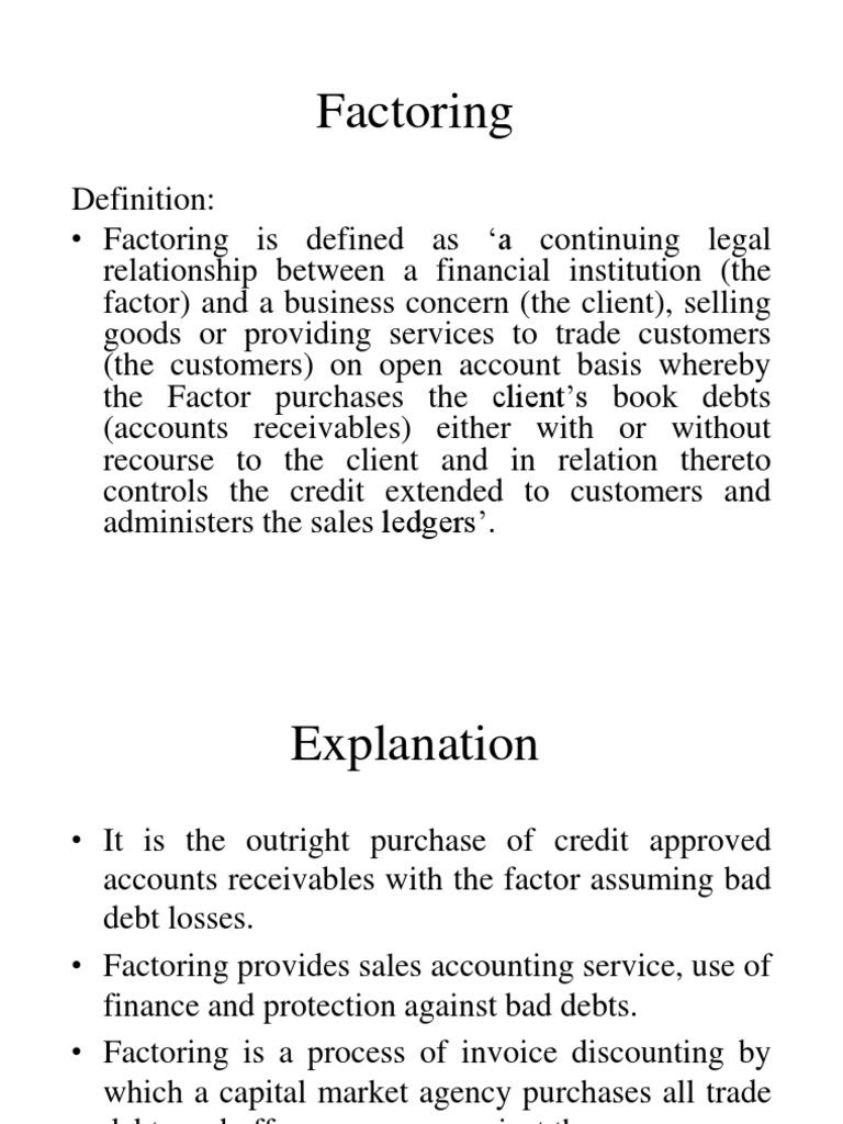Factoring Vs Forfeiting | PDF | Factoring (Finance) | Credit (Finance)
