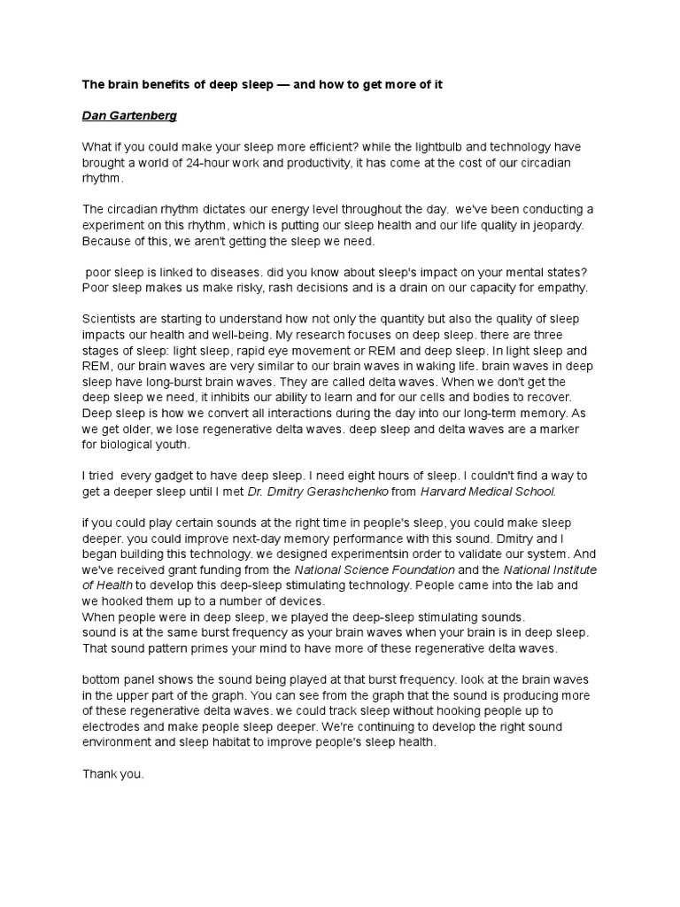 Deep Sleep: Benefits & Enhancement Techniques | PDF | Science & Mathematics