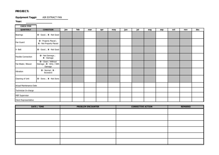 Centrifugal Fan Maintenance Checklist | PDF