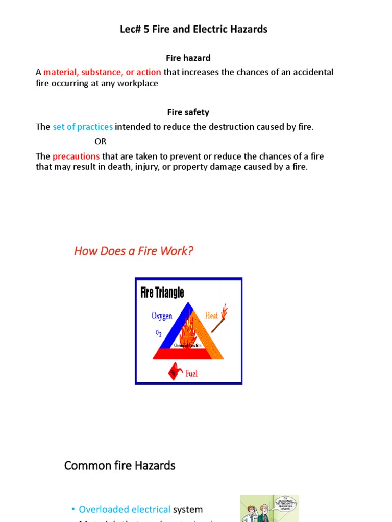 Lecture#5 Fire and Electric Hazards | PDF
