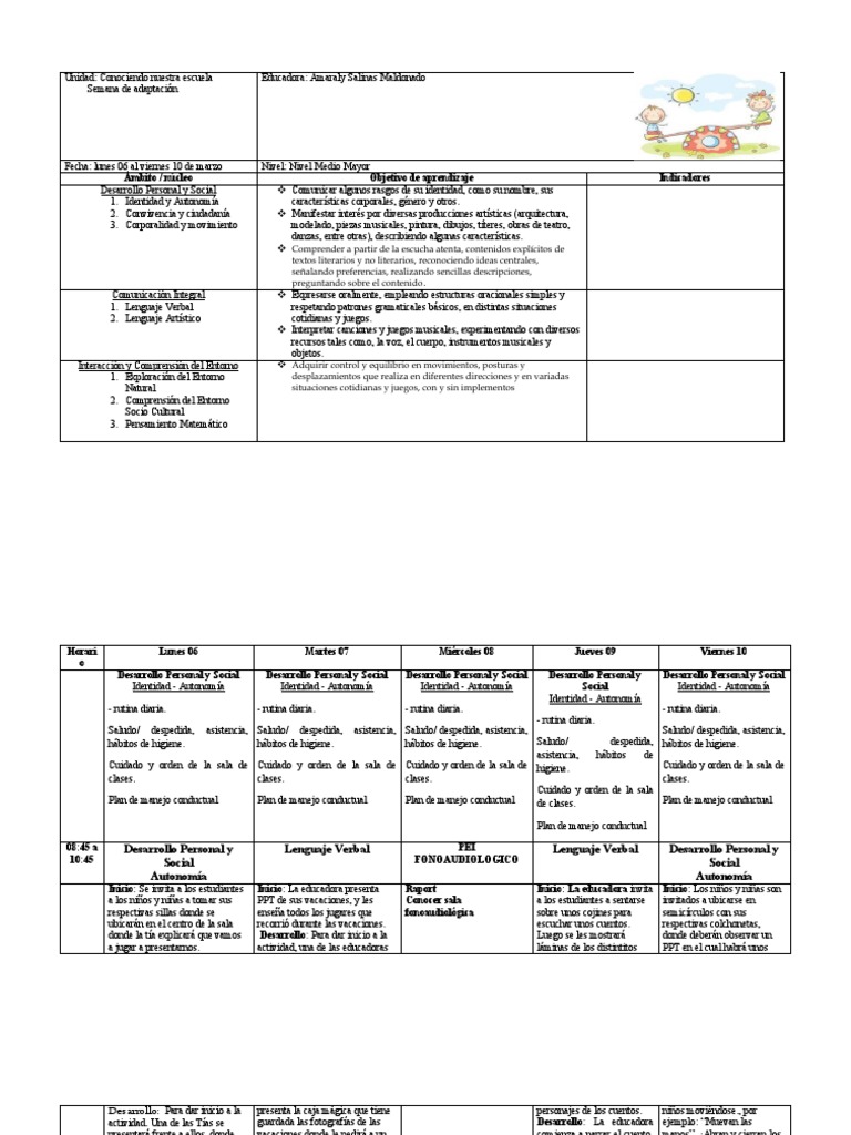 Semana de Adaptación | PDF
