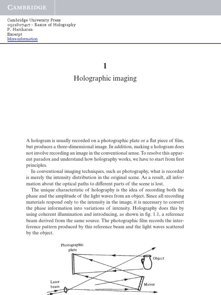 Hariharan Book | PDF | Holography | Electromagnetic Radiation