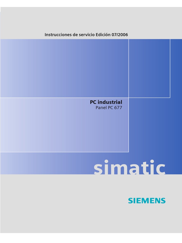 PC Industrial SIMATIC Panel PC 677 | PDF | Bios | Microsoft Windows