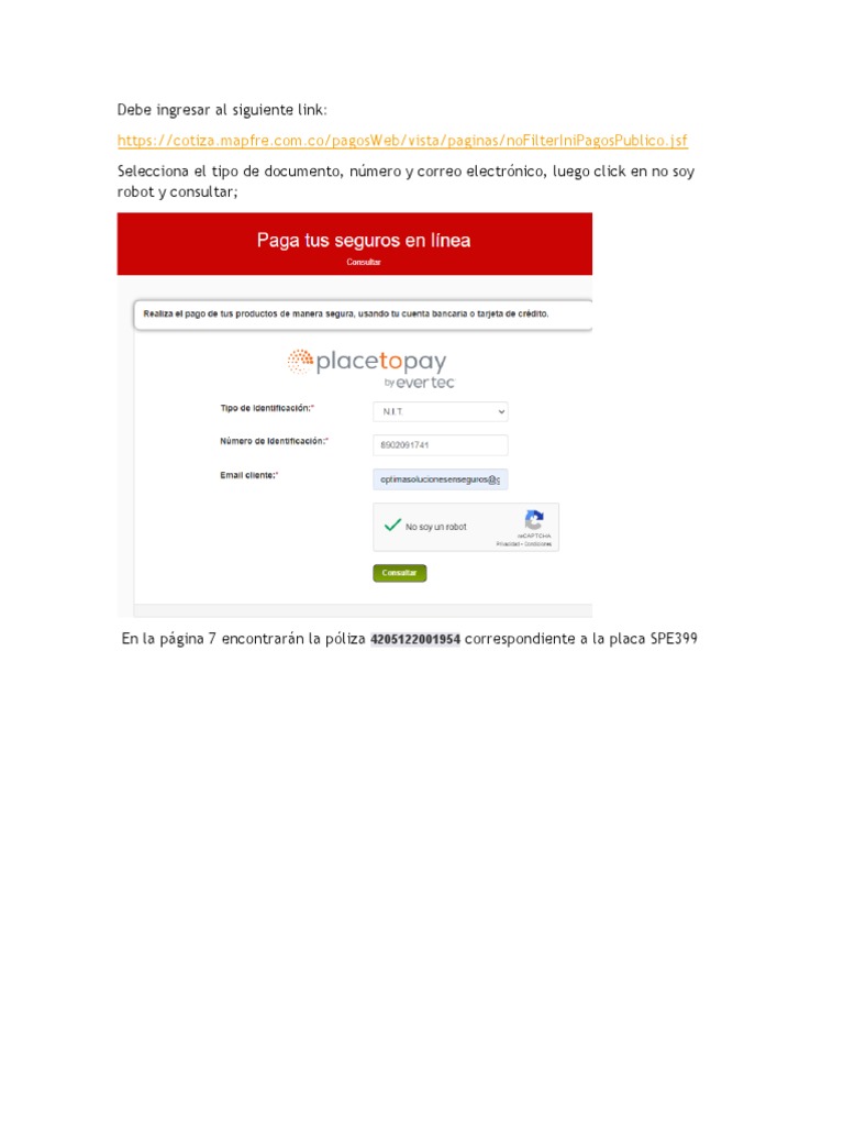 Paso A Paso Pago Mapfre | PDF