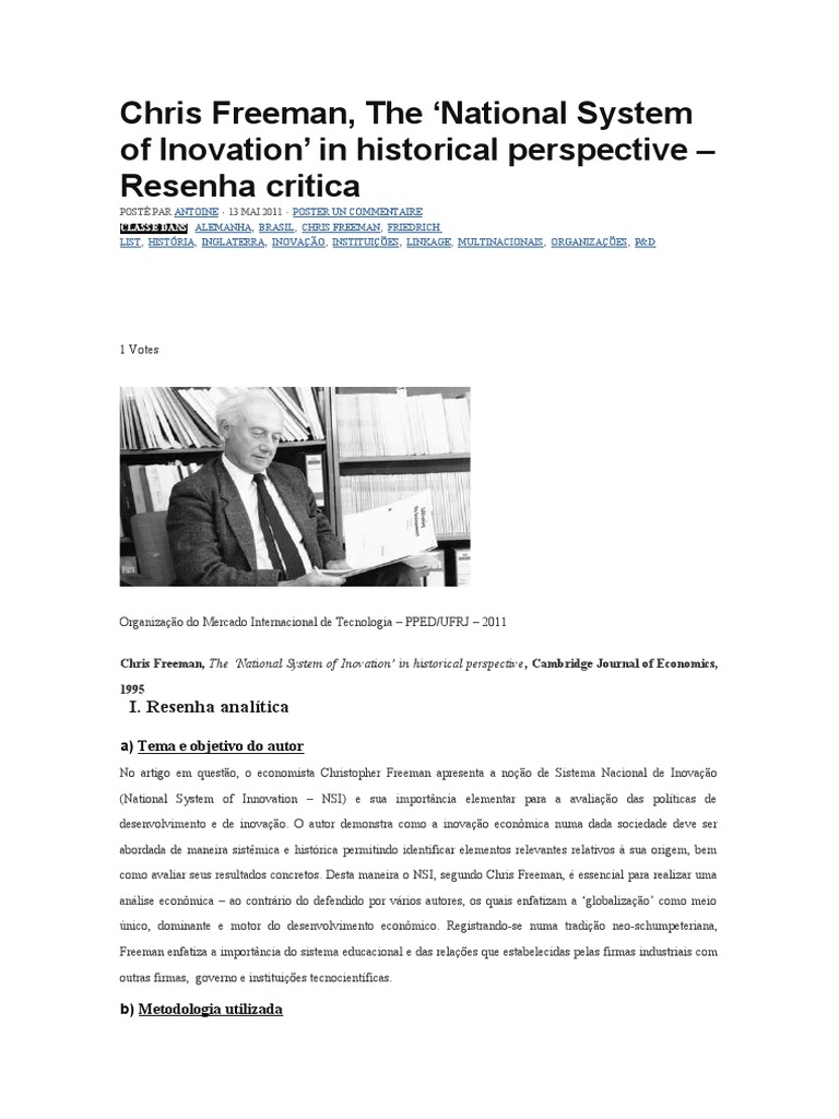 Análise do Sistema Nacional de Inovação | PDF | Economia | Inovação