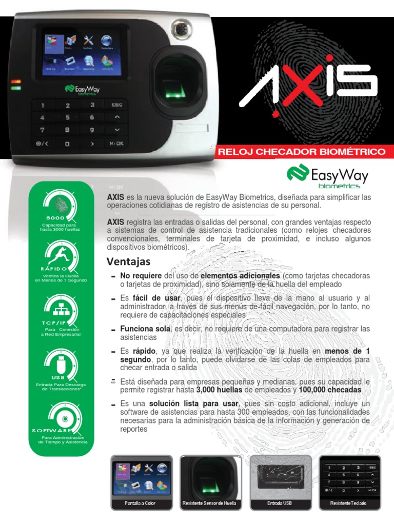 Brochure AXIS | PDF | Biometría | Terminal de computadora
