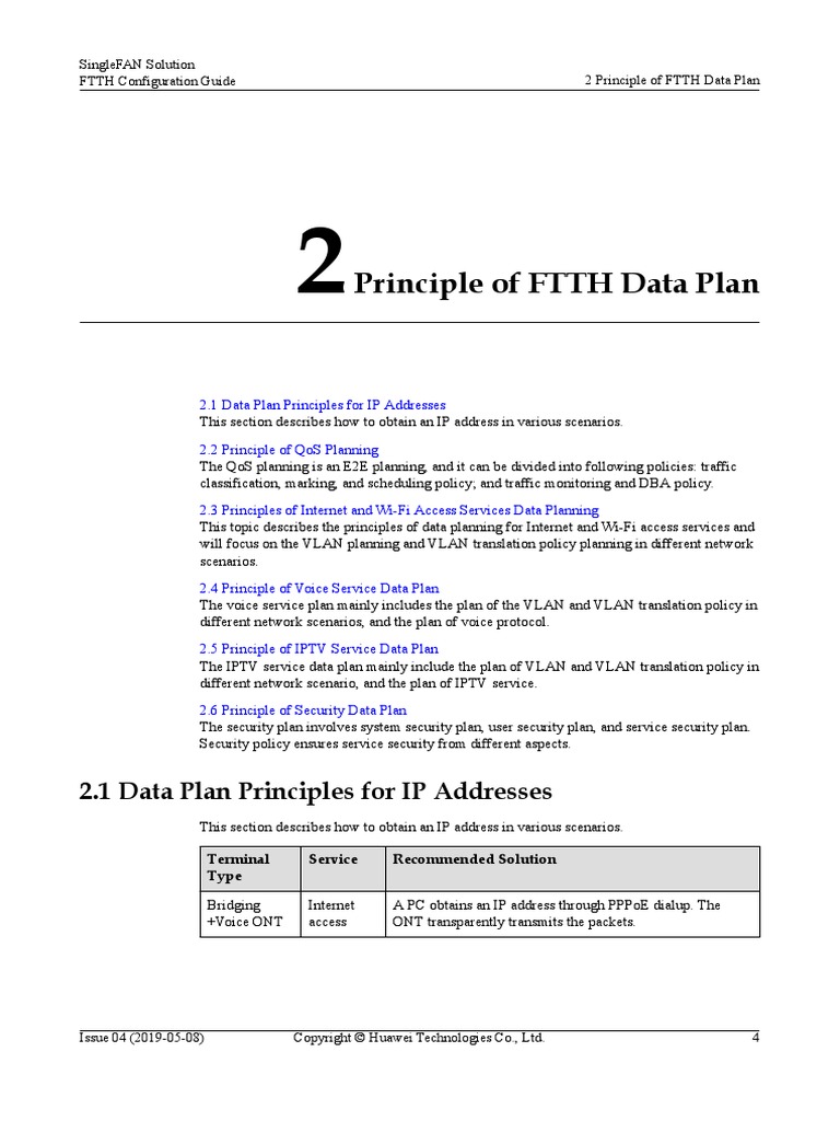 01-02 Principle of FTTH Data Plan | PDF | Ip Address | Ip Multimedia ...