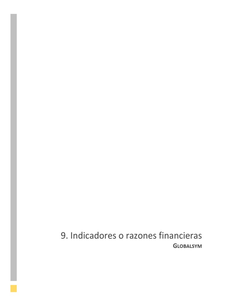 Indicadores o Razones Financieras | PDF | Capital de trabajo | Ratio financiero