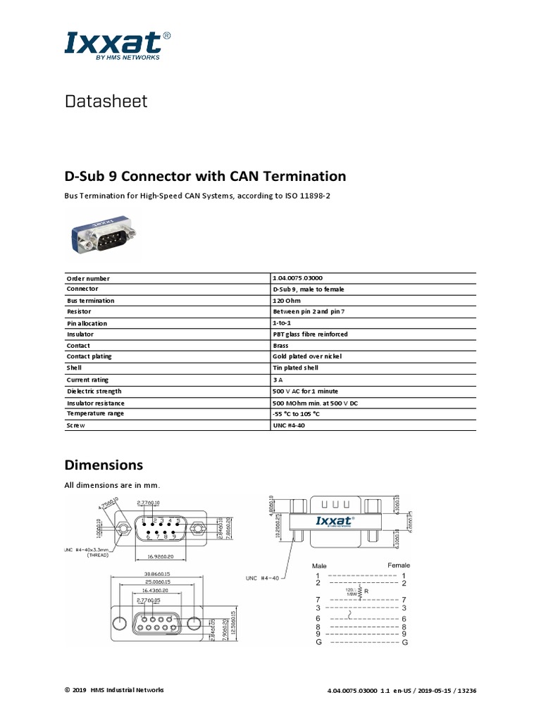 1 04 0075 03000 Data Bus Termination | PDF