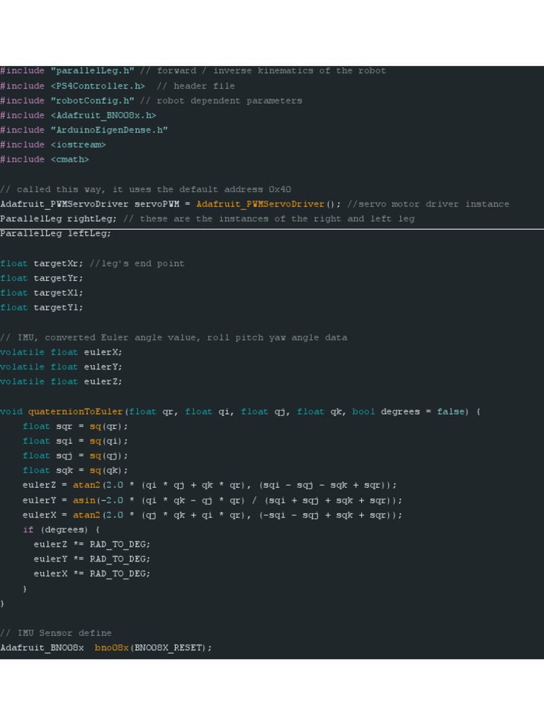 Balancing Biped Robot with IMU and PS4 Controller Using Inverse ...