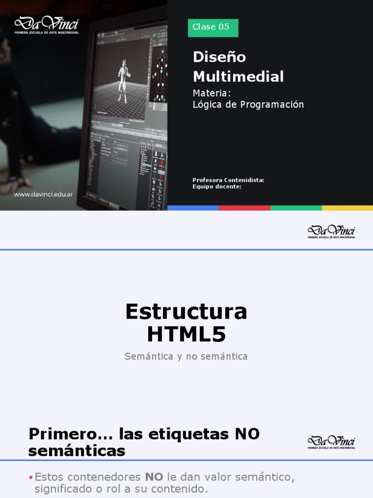 01 - Estructura No Semántica y Semántica html5 | PDF | HTML | Desarrollo de software