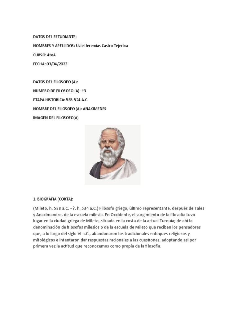 Ficha de Filosofos | PDF