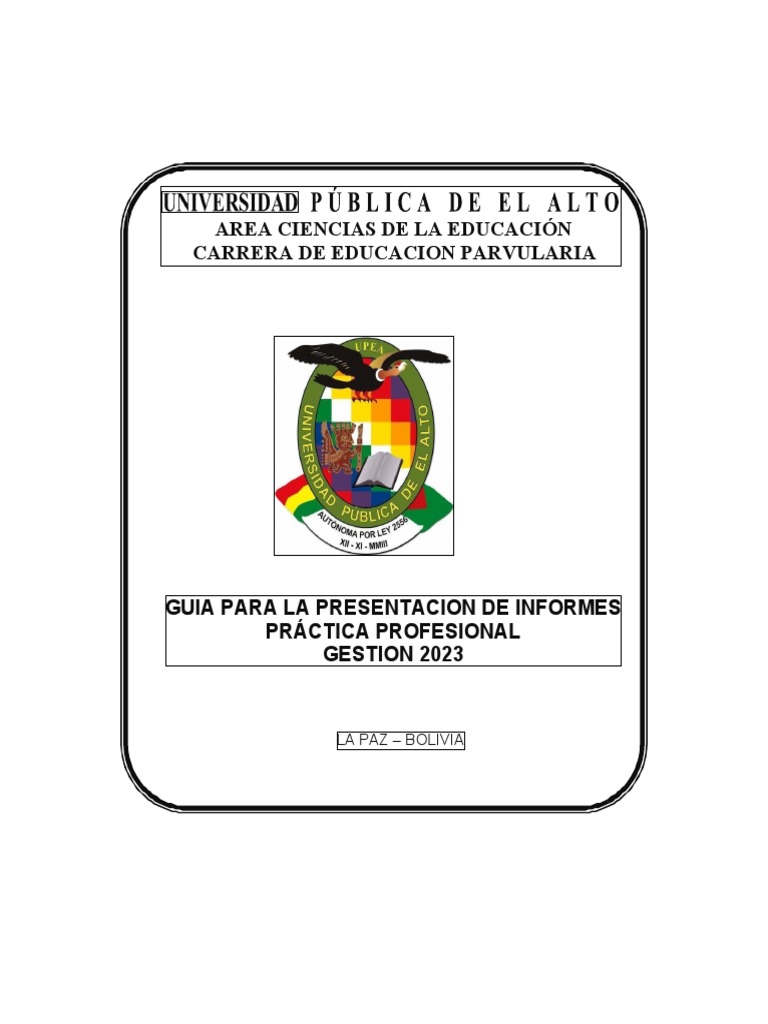 Guia De Informes Practica Profesional Pdf