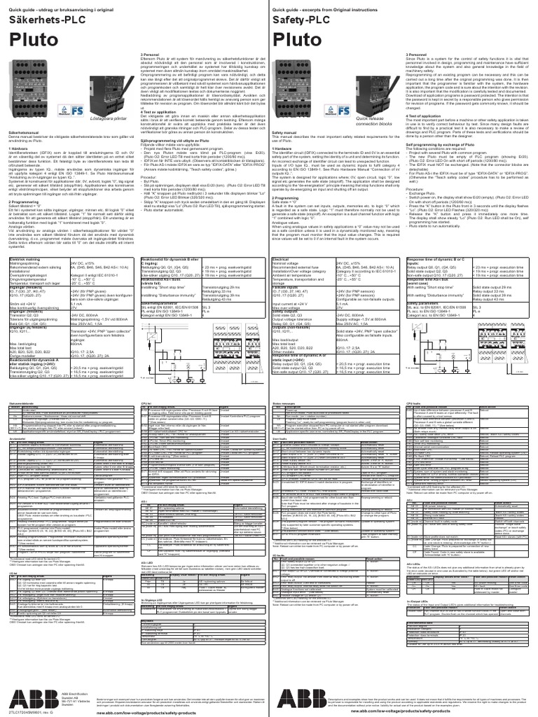 Pluto Quick Guide (SV-EN-DE-IT) Revg 2TLC172045M9801 | PDF