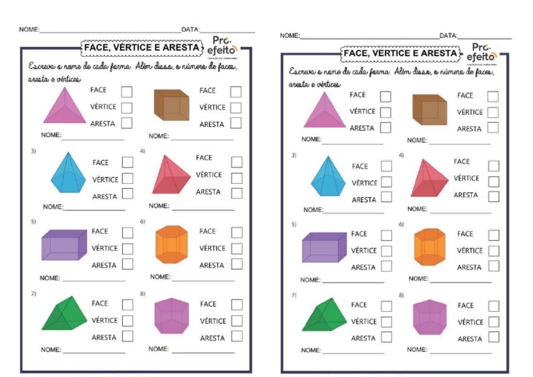 Face Vertice e Aresta Atividades | PDF