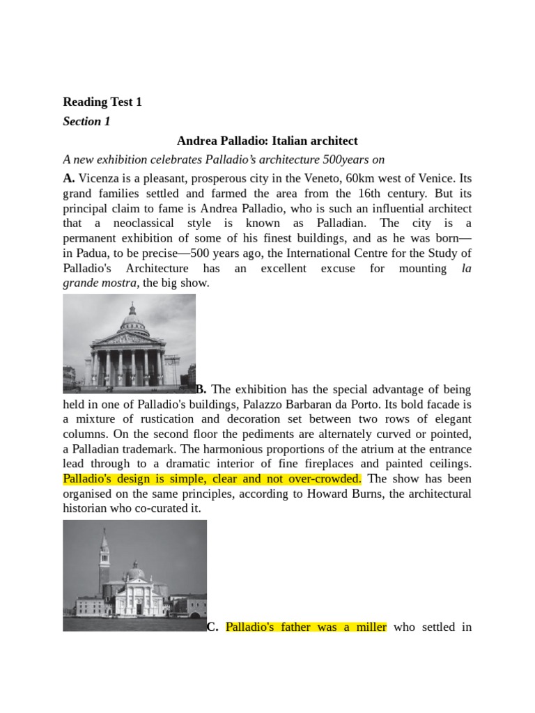 Reading Test 1 | PDF