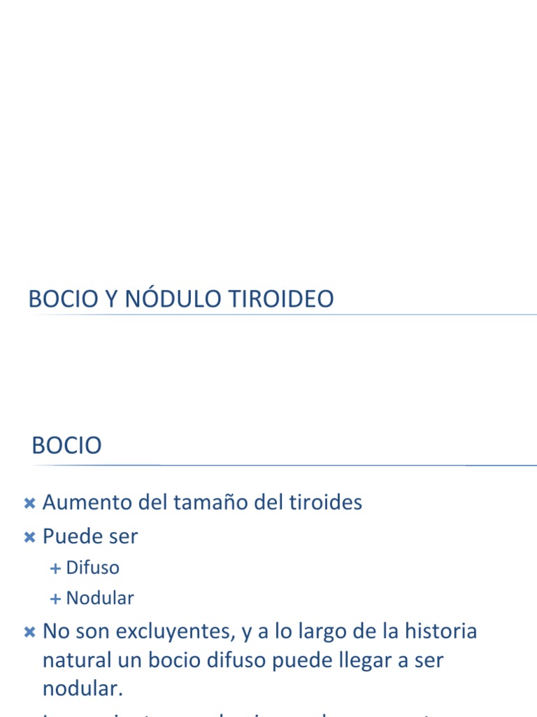 Bocio y Nódulo Tiroideo | PDF | Tiroides | Hipertiroidismo Bocio y Nódulo Tiroideo | PDF | Tiroides | Hipertiroidismo