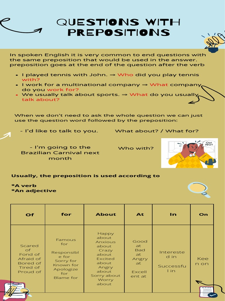 Questions With Prepositions | PDF | Linguistics | Human Communication