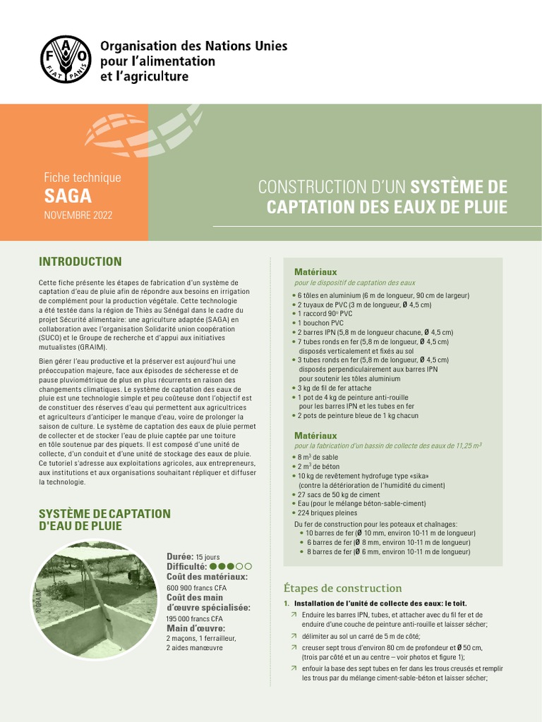 Capter La Pluie Au Senegal | PDF | Toit | Brique