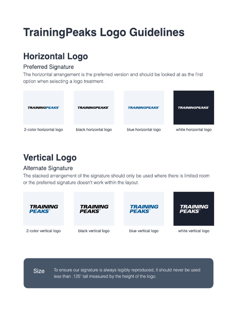 TrainingPeaks Logo Guidelines | PDF