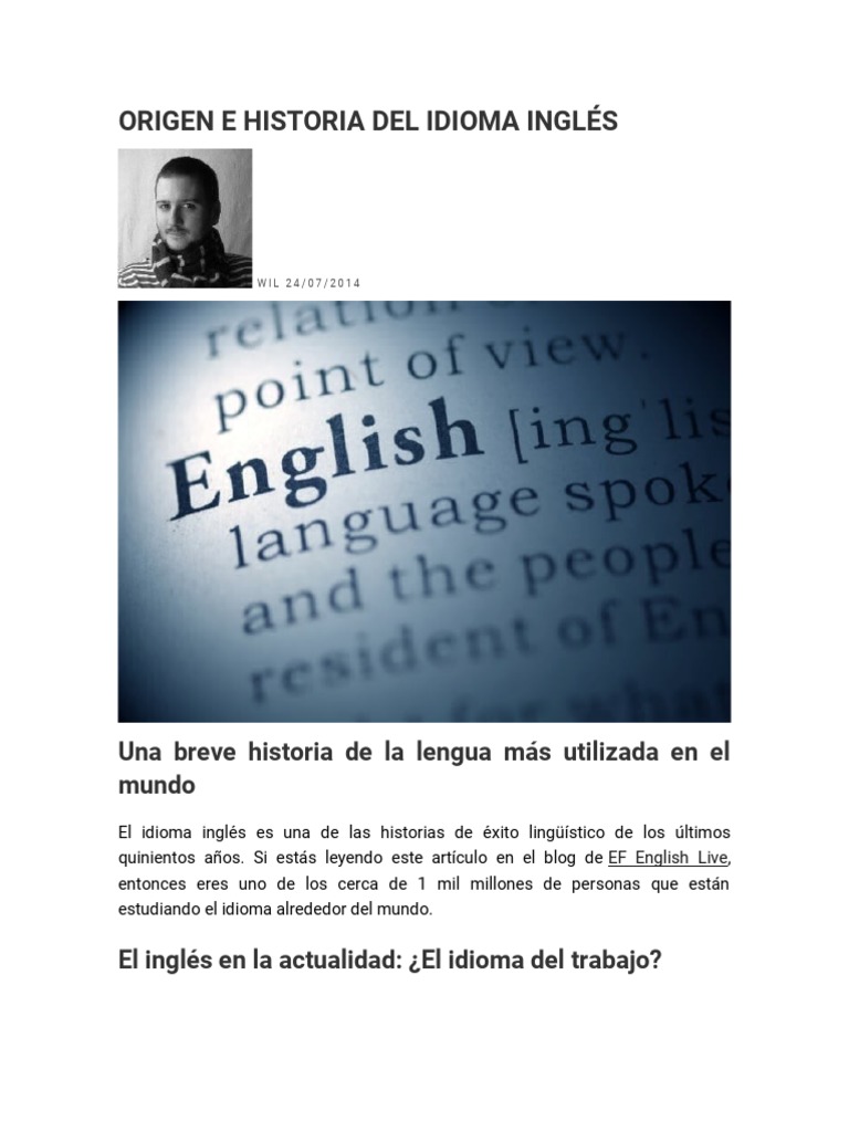 Origen e Historia del Idioma Inglés | PDF | Idioma en Inglés | Idiomas