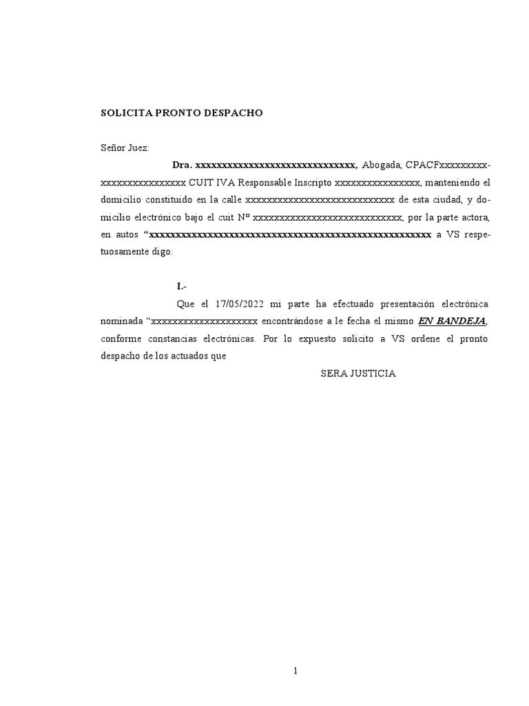 Modelo Pronto Despacho | PDF