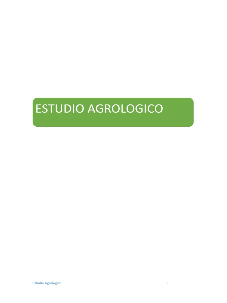 Estudio Agrológico: Análisis de Suelos | PDF | Montañas | Suelo