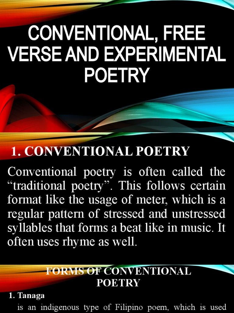 Conventional, Free Verse and Experimental Poetry | PDF