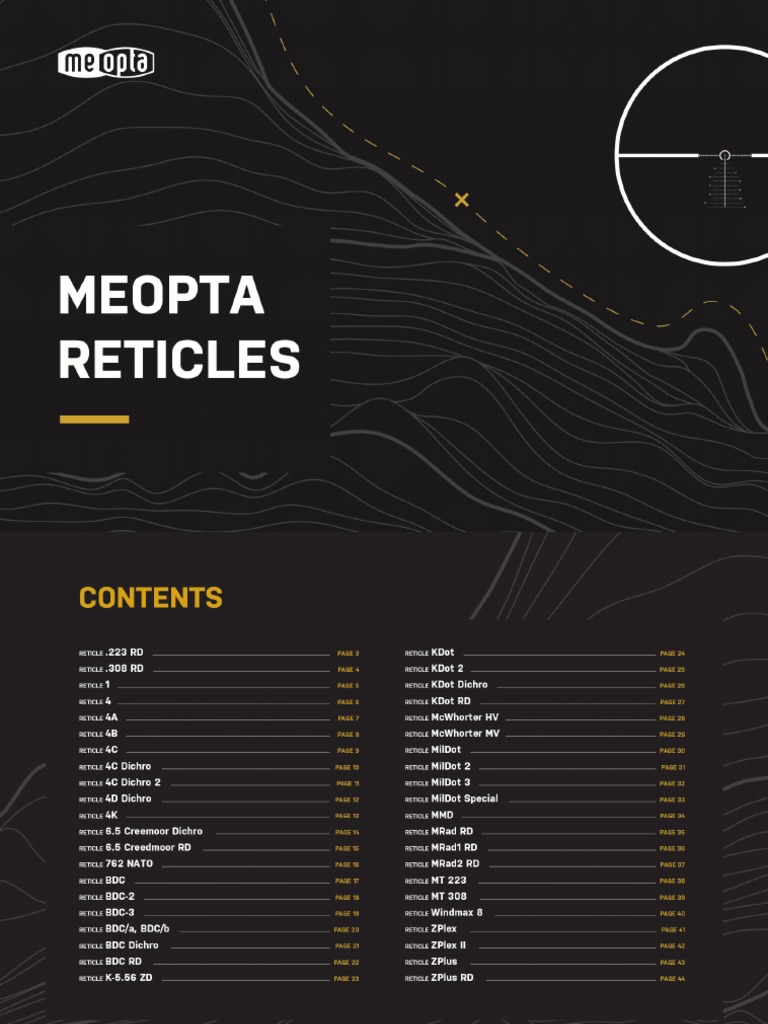 Meopta Reticle Specifications and Features | PDF | Units Of Measurement ...