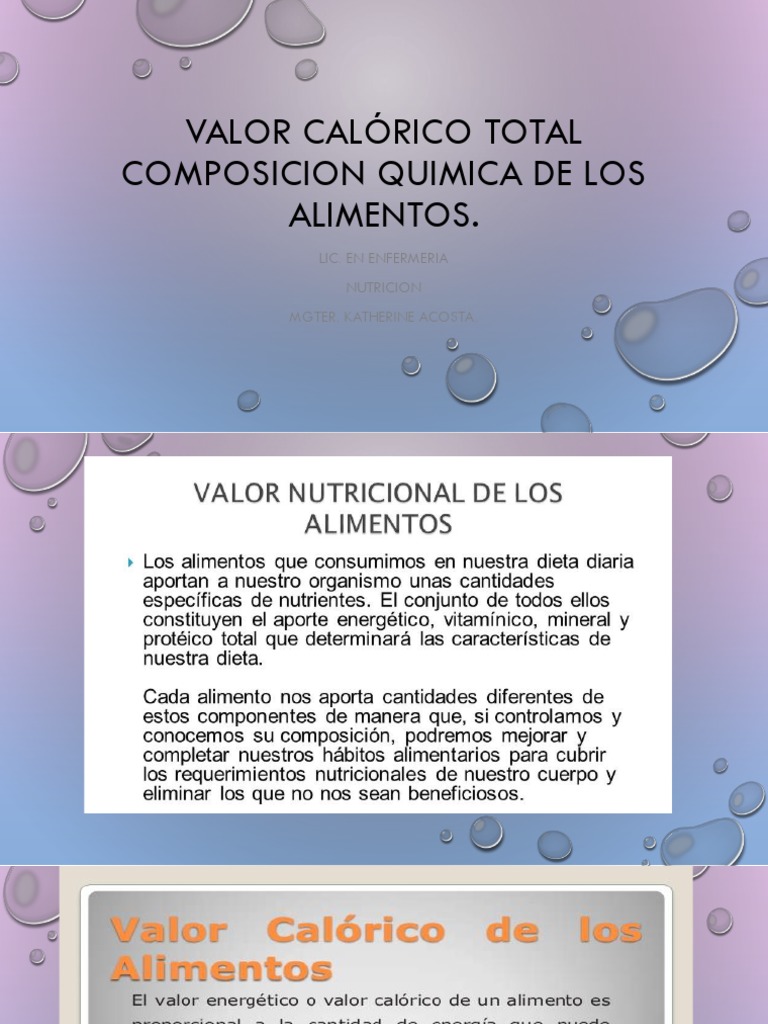 Valor Calórico Total Lic Enfermeria | PDF | Legumbre | Panes