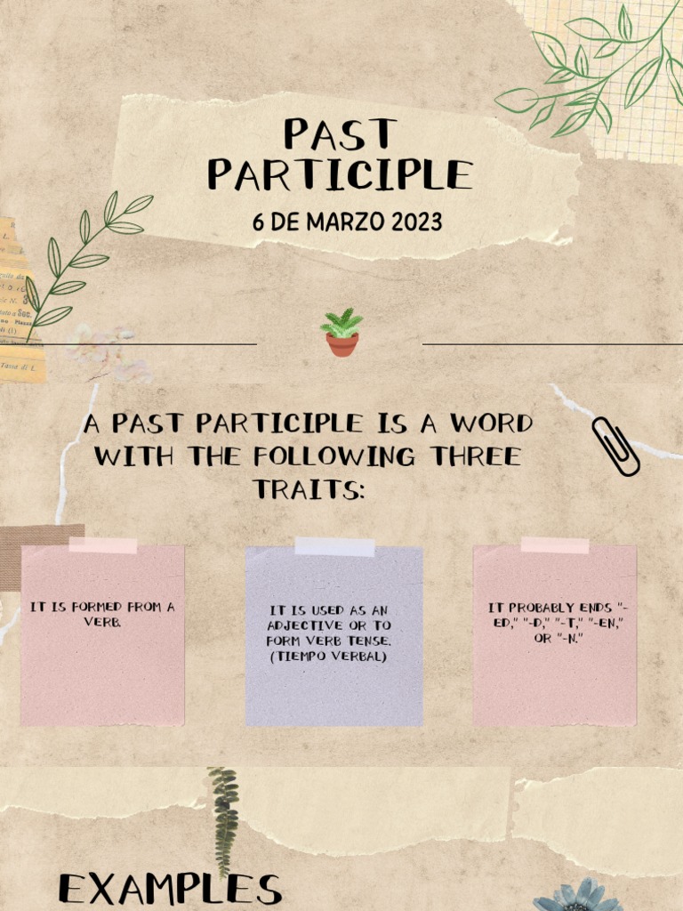 Past Participle | PDF | Verb | Grammatical Tense