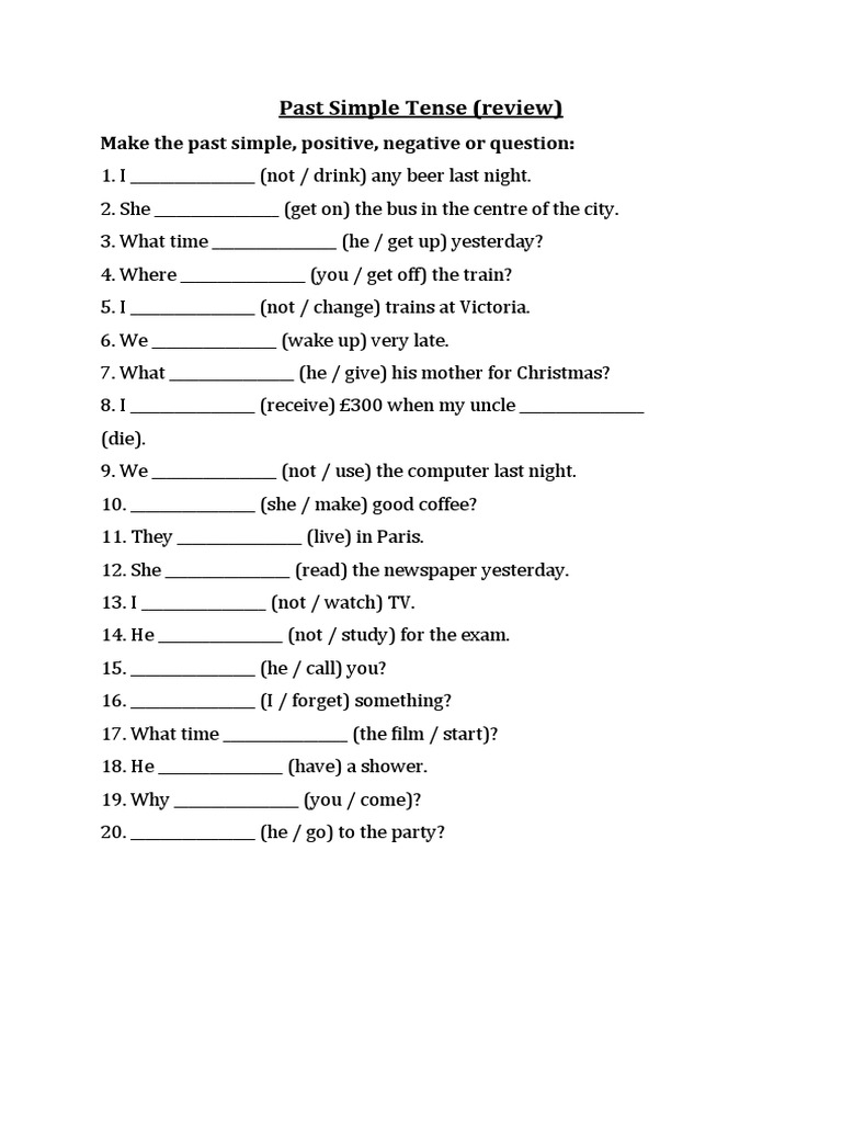 Past Simple Tense | PDF