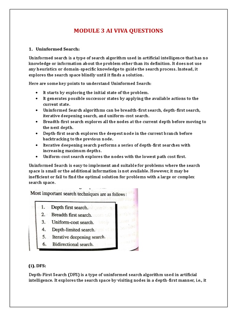 Module 3 Ai Viva Questions | PDF | Computer Science | Graph Theory