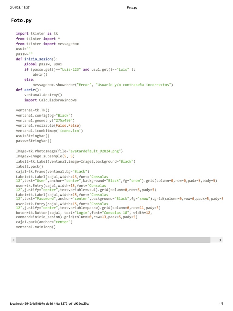 Codigo para Un Login Sencillo | PDF