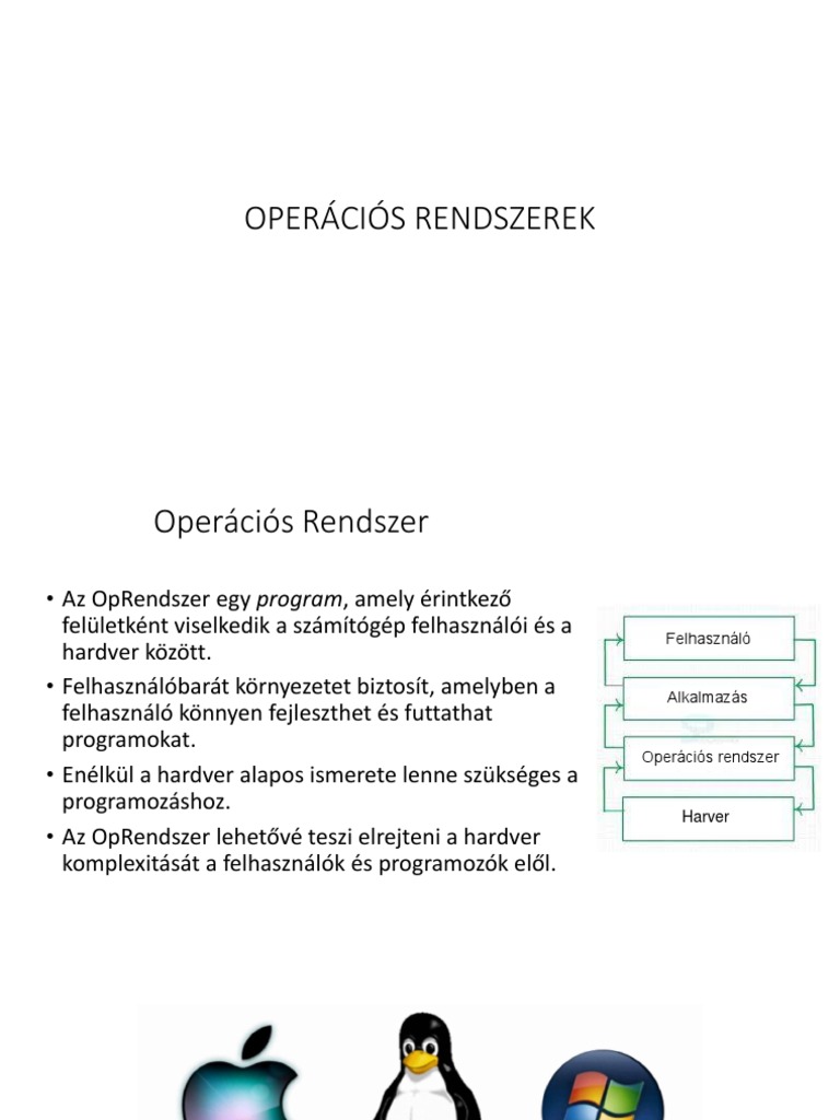 Inf1 - 09 - Opsys - Operációs Rendszerek | PDF