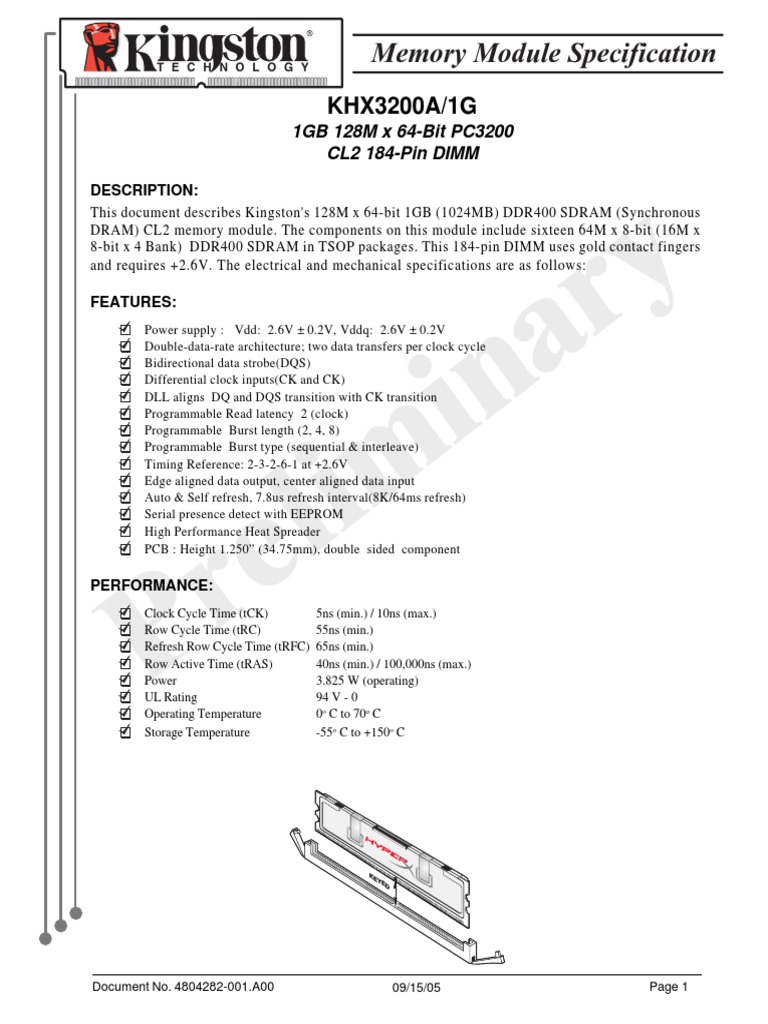 KHX3200A 1g | PDF | Computer Engineering | Computer Hardware