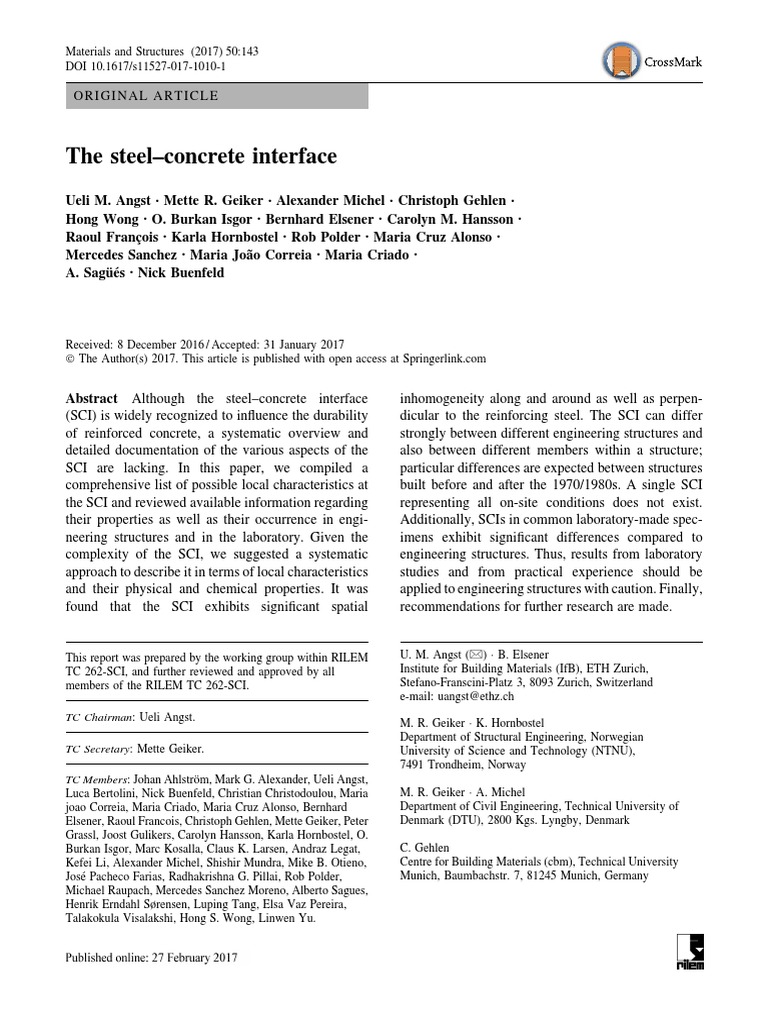 The Steel-Concrete Interface | PDF | Corrosion | Cement